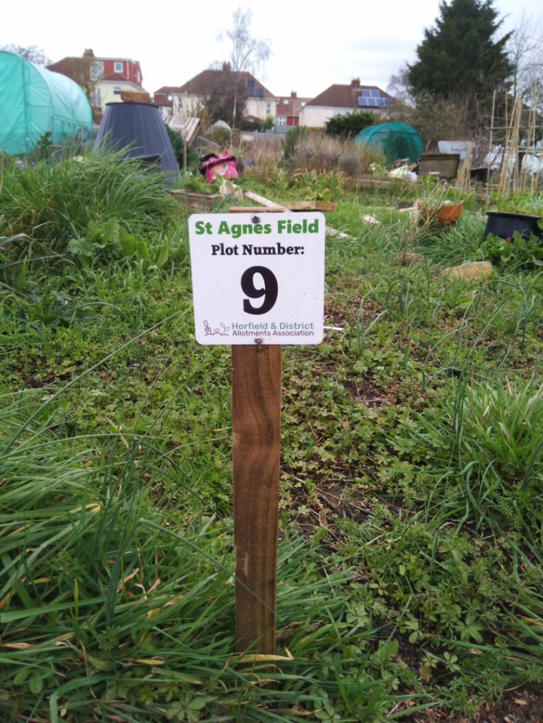 New Plot Signs - Horfield and District Allotments